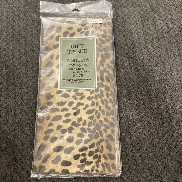 Other | New Pack Of Tissue Gift Wrap Cheetah Print 5 Sheets Bv8 | Poshmark